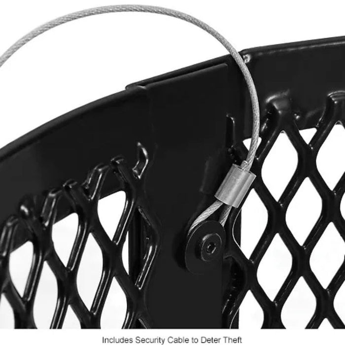 Trash Can Outdoor 36 Gallon, Diamond Mesh Steel with Rain Bonnet Lid ...