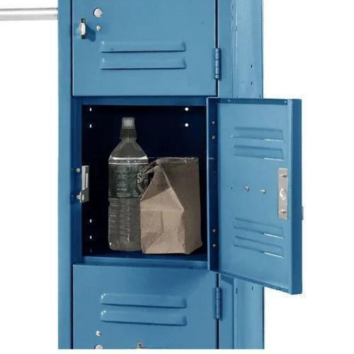 16-Person Box Locker 69"W x 18"D x 78"H, Steel Storage with Coat Rod ...