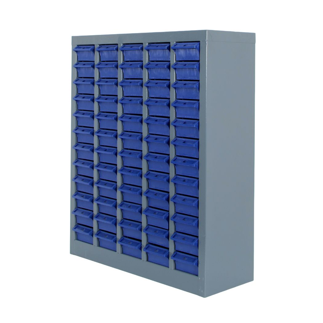 60 Bin Drawer Storage Cabinet, 23.3"W x 8.5"D x 28.3"H, Steel Parts Or ...